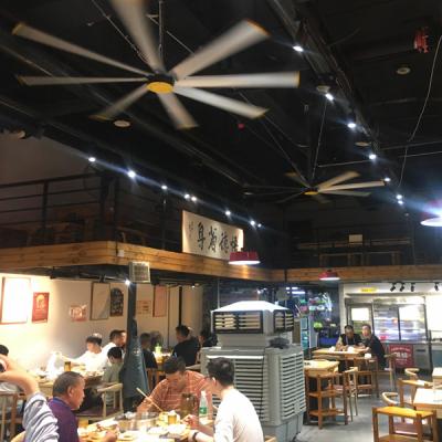 China 380V/220V Spannung 2.4m 8FT PMSM Motor HVLS Lüftungsventilator für Restaurantluftkühlung zu verkaufen