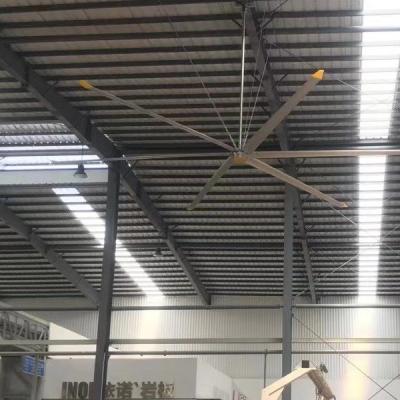 China 7.3m 24ft PMSM motor industriële plafondventilator voor opslagruimte ventilatie en luchtkoeling Te koop