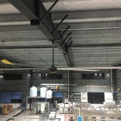 China 6.1m industriële plafondventilator met 6 aluminium lemmen verbetert de luchtstroom in kledingwinkels Te koop