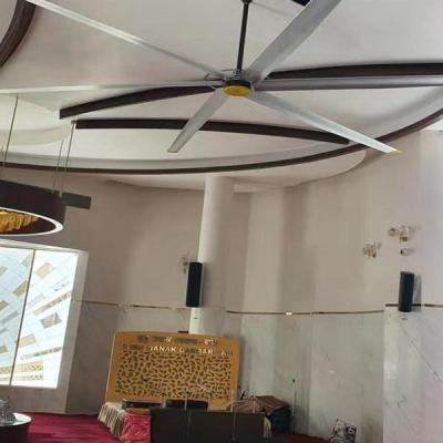 China 6.1m industriële plafondventilator met 6 aluminium lemmen verbetert de luchtstroom in kledingwinkels Te koop