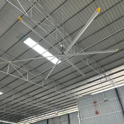 China 20ft industriële HVLS plafondventilator Sliver Grijs Op maat gemaakte ondersteuning ODM voor koeienhokken Te koop