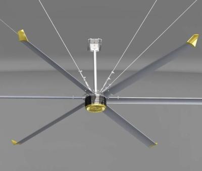 Cina Grandi ventilatori industriali a soffitto con motore senza ingranaggi a magnete permanente e ventilatore in alluminio HVLS in vendita