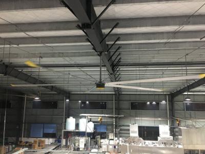 China Ventiladores de techo HVL industriales con motor de caja de engranajes o motor PMSM Opción configurada Dirección de flujo personalizable y mixta en venta