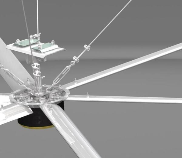 AC Electric Current Type Aluminum Fan for 24FT Large Hvls Industrial Ceiling Fan From Warehouse Cooling