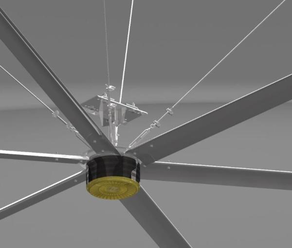 AC Electric Current Type Aluminum Fan for 24FT Large Hvls Industrial Ceiling Fan From Warehouse Cooling