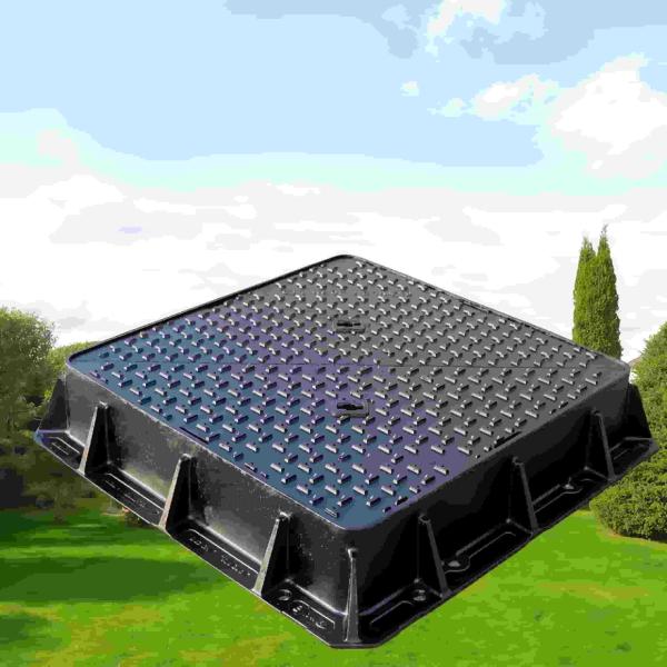Quality EN124 Standard D400 Ductile Iron Manhole Cover 850*850mm Heavy Duty with Rubber Gasket Sealing for sale