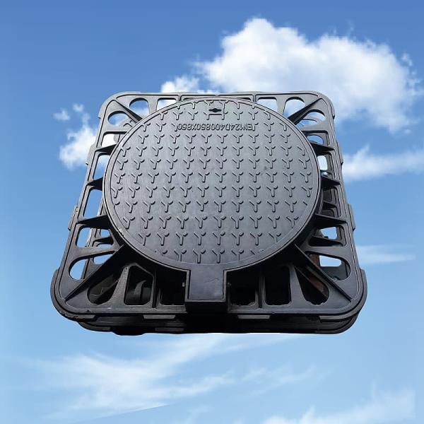 Quality 850*850mm D400 Ductile Iron Manhole Cover with Rubber Gasket and Integral Structure for Heavy Duty Applications for sale