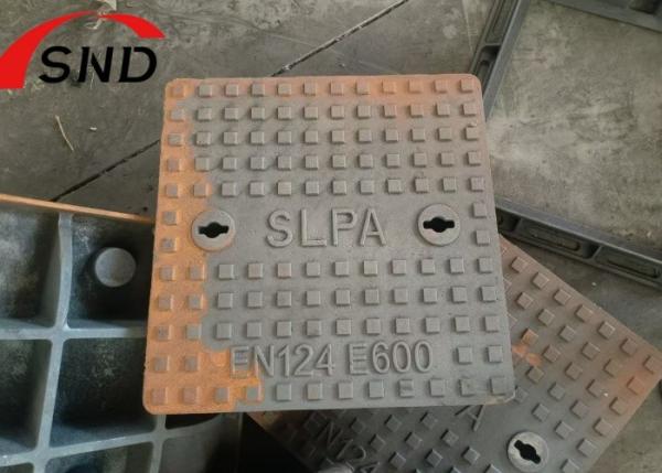 Quality Decorative High Toughness Spray Paint Ductile Iron Manhole Cover Square Class E600 D400 for sale