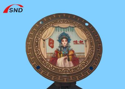 China Ductile Iron Manhole Cover 700*700*100mm Round Painted with DIN and BS Standards for sale