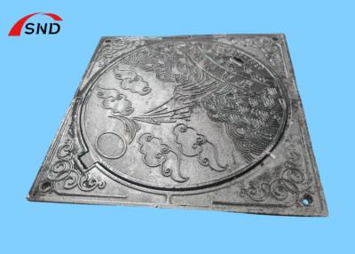 China C250 Ductile Iron Square Art Manhole Cover 700*865*100mm with Spray Paint for sale