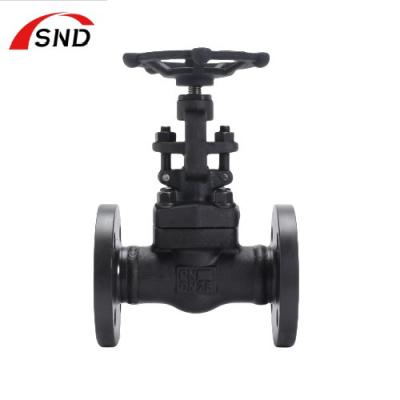 China API DIN JIS Forged Steel Flange Gate Valve with A105 Material for -10-200℃ Temperature Range for sale