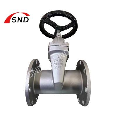 China DIN Handwheel Stainless Steel Gate Valve with Non Rising Stem and Seated CF8M for PN10-16 Pressure for sale