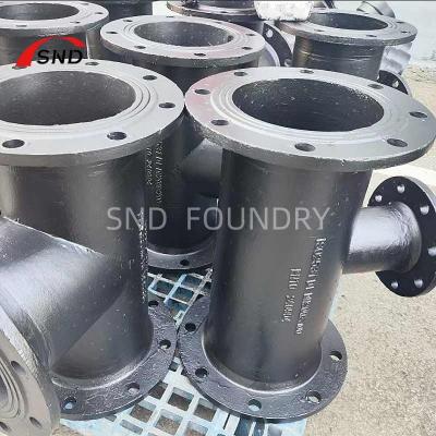 China Ductile Iron Flanged Equal Tee With Epoxy Coating For Potable Water Systems for sale