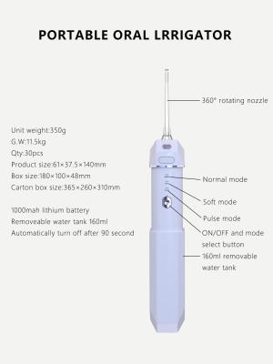 Cina Retractable Smart Electric Mini Portable Water Flosser Oral Care Teeth Cleaning Water Flosser in vendita