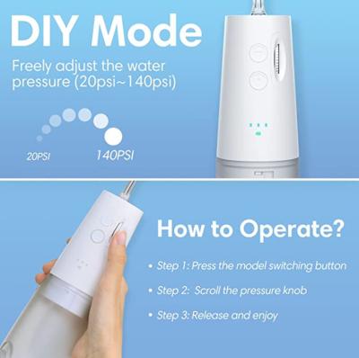 China Tragbare zahnmedizinische Reise Mund-Irrigator 5W Wasser Flosser DIY 1650mal/Minute zu verkaufen
