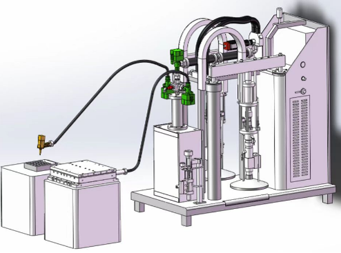 LSR Dosing System in operation showing precision metering components
