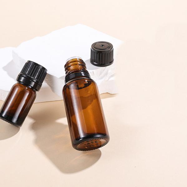 Quality 5ml Essential Oil Bottles Amber Glass Cosmetic Bottles With Long Inner Plug OEM for sale