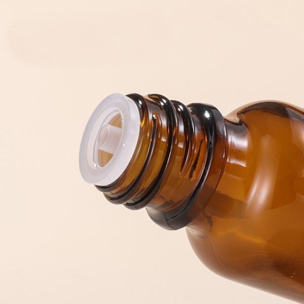 Quality 5ml Essential Oil Bottles Amber Glass Cosmetic Bottles With Long Inner Plug OEM for sale
