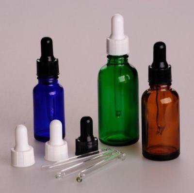 China 20ml 50ml Essential Oil Bottles Amber Glass Dropper Bottles With Plastic Cap for sale
