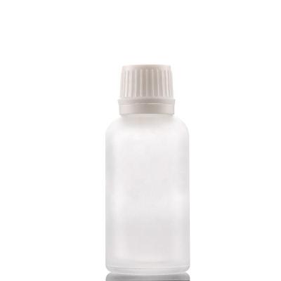 China Transparent Frosted Glass Essential Oil Bottles , 30ml Empty Essential Oil Dropper Bottle for sale