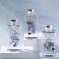 China Rectangular 150ml Square Reed Diffuser Bottle With High Polymer Silver Stopper​ for sale
