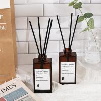 China Rectangular 150ml Square Reed Diffuser Bottle With High Polymer Silver Stopper​ for sale