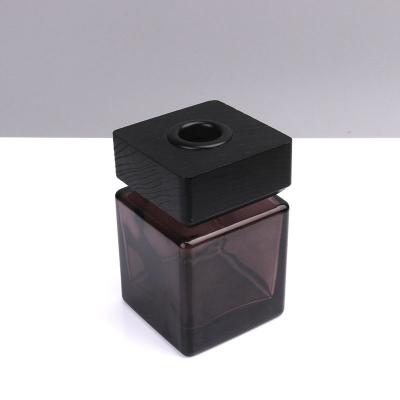 Cina Luxury vuoto 100ml Grigio Nero Bottiglia Difusore Di Vetro Di Rana Con Tappo In Legno in vendita