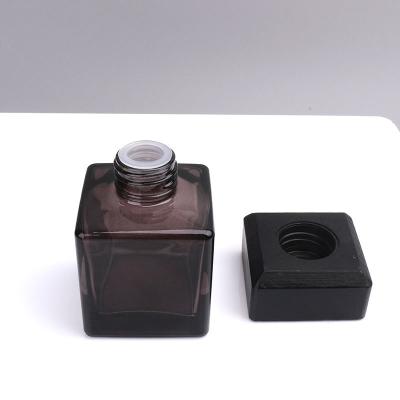 중국 럭셔리 빈 100ml 회색 흑색 목재 유리 디푸저 병 판매용