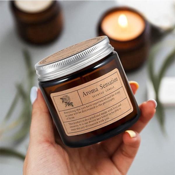 Quality 100ml 250ml Scented Candle Jar Empty Round Luxury Candle Glass Container for sale