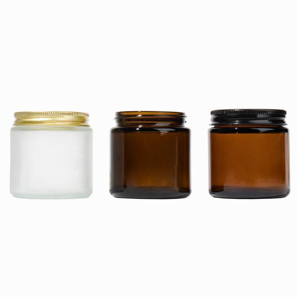Quality 100ml 250ml 500ml Empty Amber Candle Jars Custom Label Glass Candle Jars With for sale