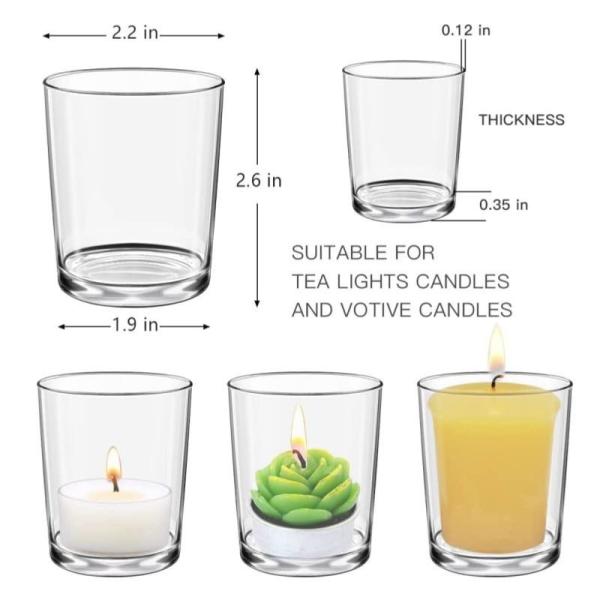 Quality 10oz Clear Round Empty Candle Container Glass Candle Jars For Candle Making for sale