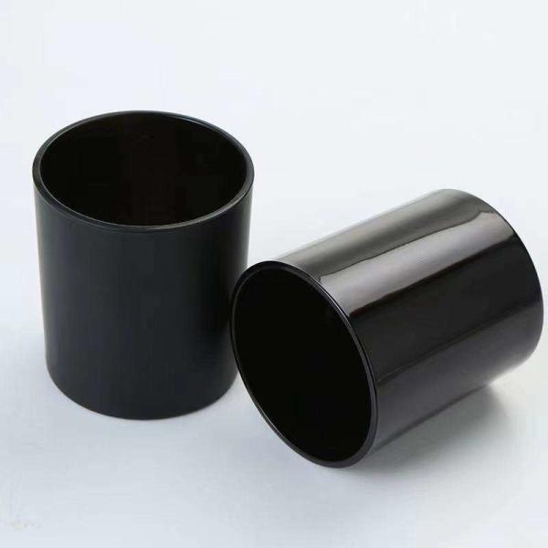 Quality 7oz 10oz 15oz Scented Candle Jar Round Matte Black Frosted Aromatherapy Wax for sale