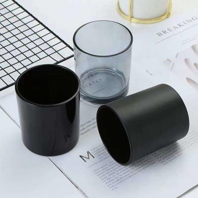 China 7oz 10oz 15oz Scented Candle Jar Round Matte Black Frosted Aromatherapy Wax Candle Jar for sale