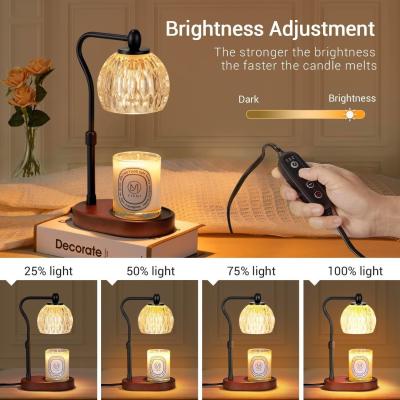 Cina Lampade di riscaldamento a candela di vetro di lusso Lampade elettriche a base di legno perfumeria bruciatore aromatico caldaie a cera in vendita
