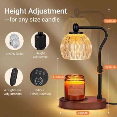 Cina Lampade di riscaldamento a candela di vetro di lusso Lampade elettriche a base di legno perfumeria bruciatore aromatico caldaie a cera in vendita