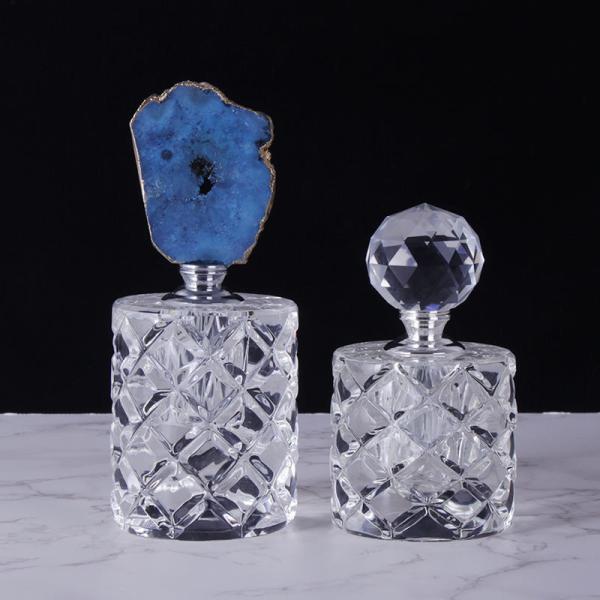 Quality 12ml Vintage Perfume Bottles Customized Etch Arabic Attar Crystal Essential Oil for sale