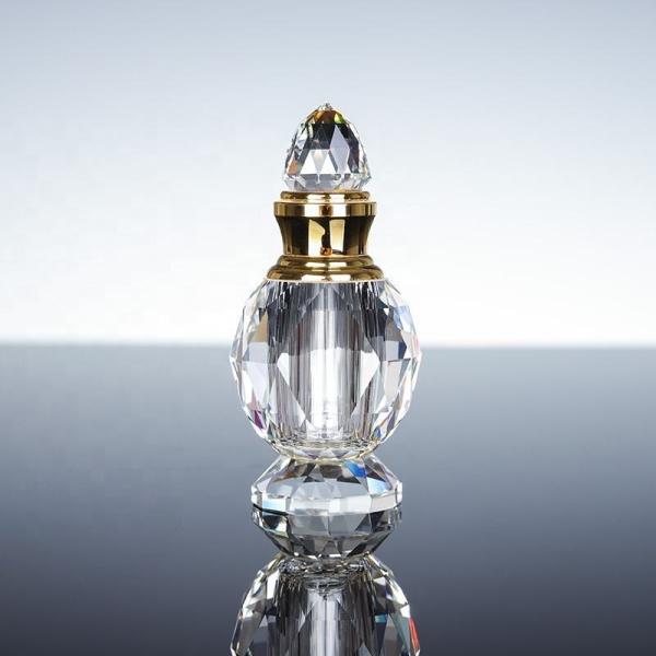 Quality 3ml / 6ml / 12ml Crystal Glass Perfume Bottle Customized Arabia Style UV Polished Decoration Gift for sale