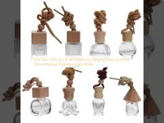 8ml Black Square Car Perfume Bottle with Wooden Lid