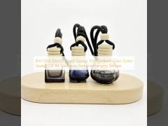 8ml 10ml 15ml Gradient Square Triangle Black Glass Screw Sealed Car Air Freshener Perfume Hanging Diffuser