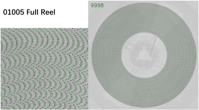 Sample image of X-ray reel counter in operation
