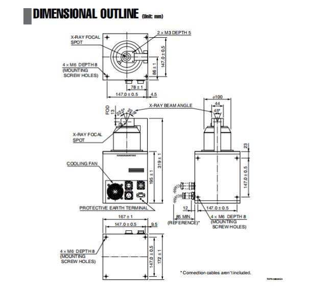 Close-up view of X Ray Source components
