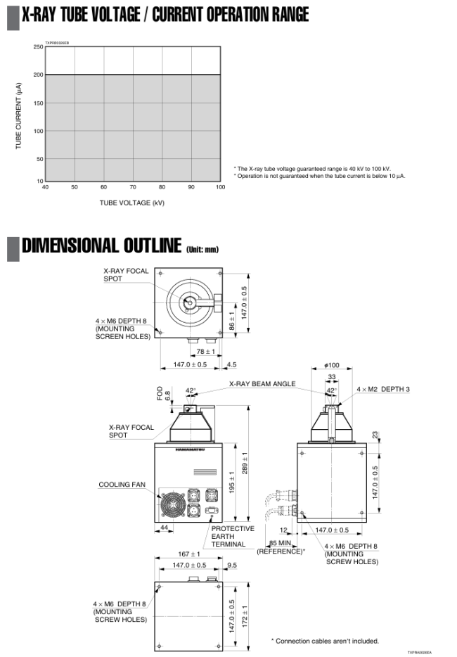 Hamamatsu L10101 X Ray Tube - Technical Details
