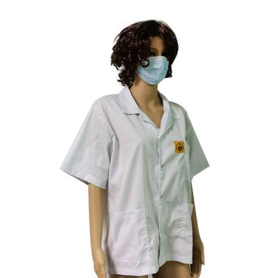 Cina vestiti da lavoro industriali della maglietta della griglia di 2.5mm per il locale senza polvere ESD antistatico in vendita
