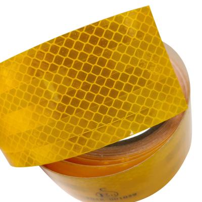 China Truck Highway Ultra Strong Yellow Reflective Caution Tape PMMA/PC/PET for sale