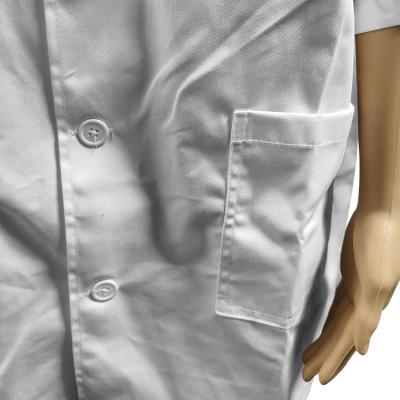 China Dustproof ESD Workwear Spandex Cuff Polyester Lint Free Lab Smock For Cleanroom for sale