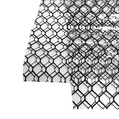 China ESD Double Sided Transparent PVC Grid Curtain 0.3mmx1.37mx30m for sale