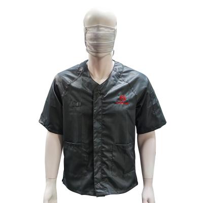 China Grey Summer ESD Anti Static Short Sleeved Jacket for sale