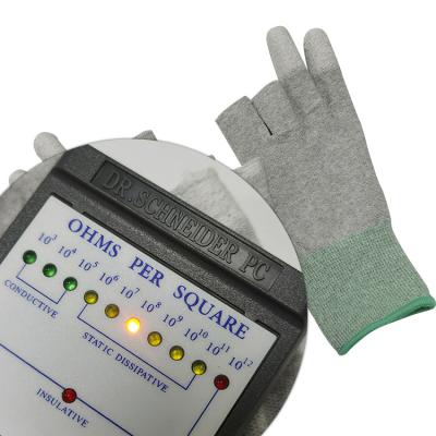 Cina Unità di elaborazione Coatd del lavoro ESD delle dita antistatiche dei guanti 3 del poliestere mezza per industria in vendita