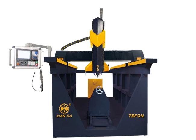 High Precision 4 Axis CNC Column Carving Machine in operation