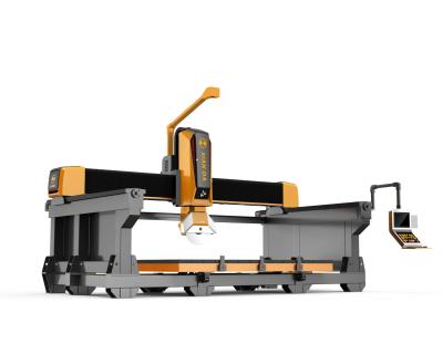 Cina Tagliatrice a ponte CNC a 5 assi monoblocco intelligente automatica per granito, marmo, quarzo con dimensioni massime di lavorazione 3400*2000*180mm, motore da 15kw, alimentazione 380V in vendita